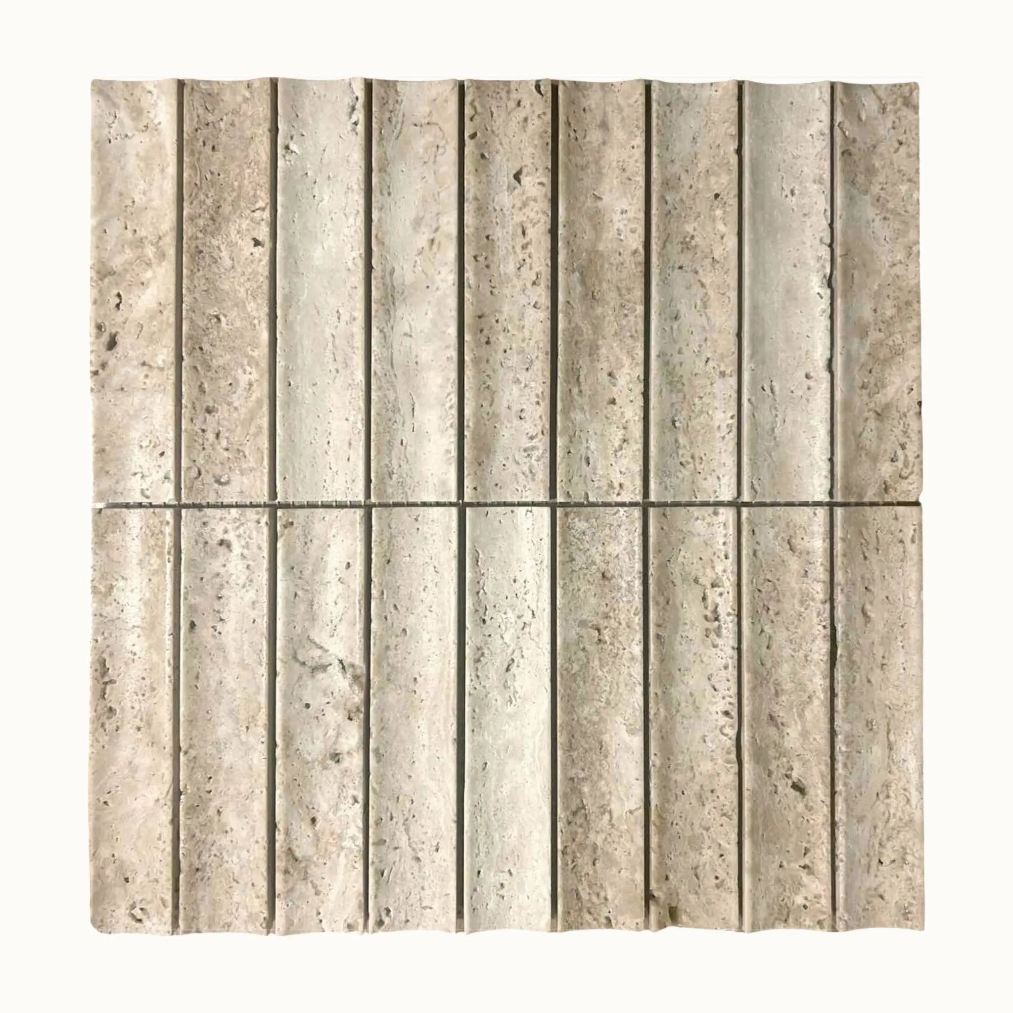Santal Concave Travertine Mosaic Tile – Tisa Home